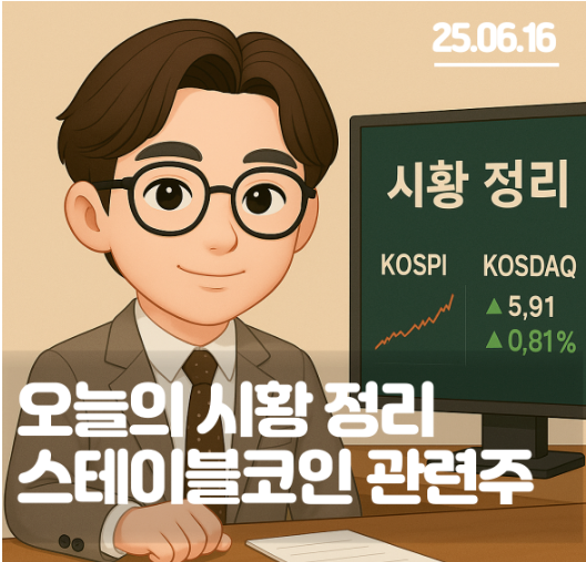 오늘의 주식시황 정리 : 6월 16일 스테이블코인 관련주 강세 - 플팍스(plpax)