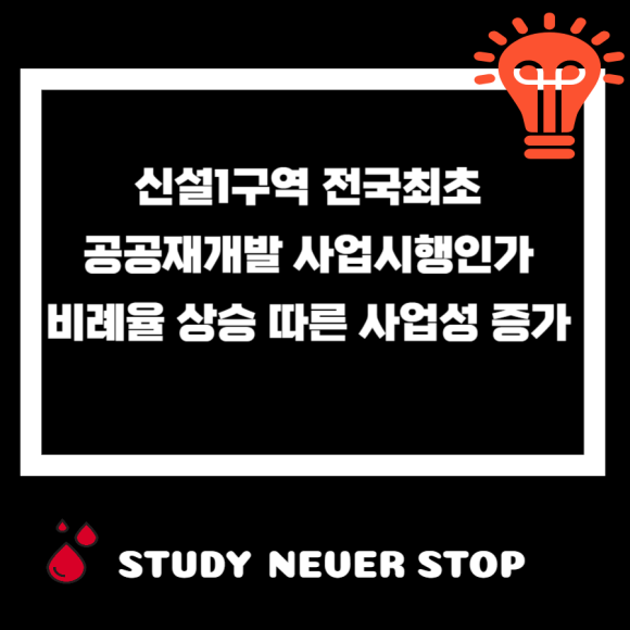 신설1구역 전국최초 공공재개발 비례율 상승 따른 사업성 증가 - 플팍스(plpax)