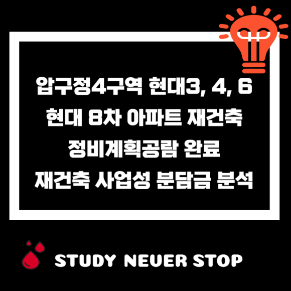 압구정4구역 재건축 정비계획 공람 완료 사업성 분담금 분석 - 플팍스(plpax)