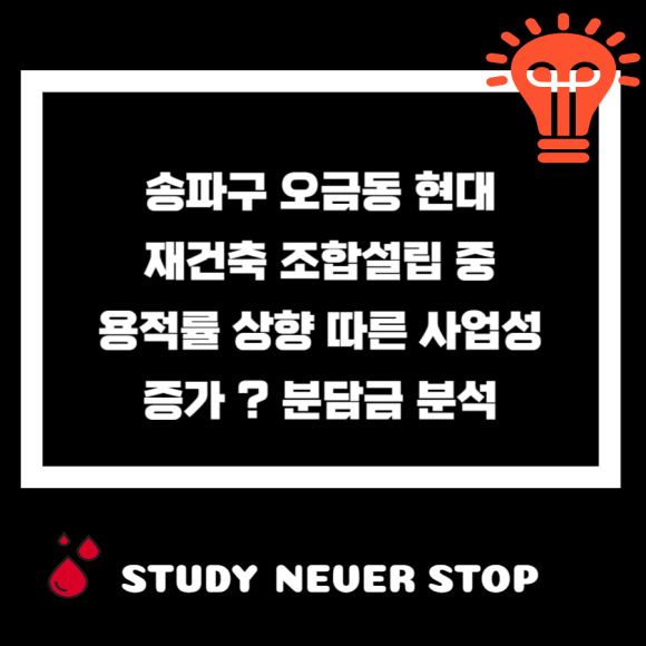 송파 오금현대 재건축 조합설립 중 용적률 상향 따른 사업성 증가 ? 분담금 분석 - 플팍스(plpax)