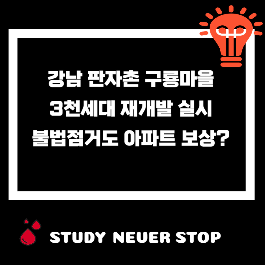 강남 판자촌 구룡마을 3천세대 재개발 시작 불법점거도 아파트 보상? - 플팍스(plpax)
