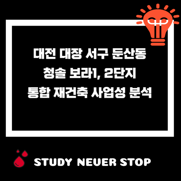 대전 서구 둔산동 청솔 보라1단지, 2단지 통합재건축 사업성 분석 - 플팍스(plpax)
