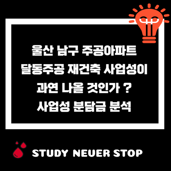 울산 남구 주공아파트 달동주공 재건축 사업성 분담금 분석 - 플팍스(plpax)