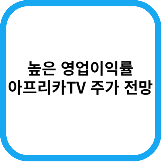 아프리카TV 주가 전망과 배당금 목표주가 - 플팍스(plpax)