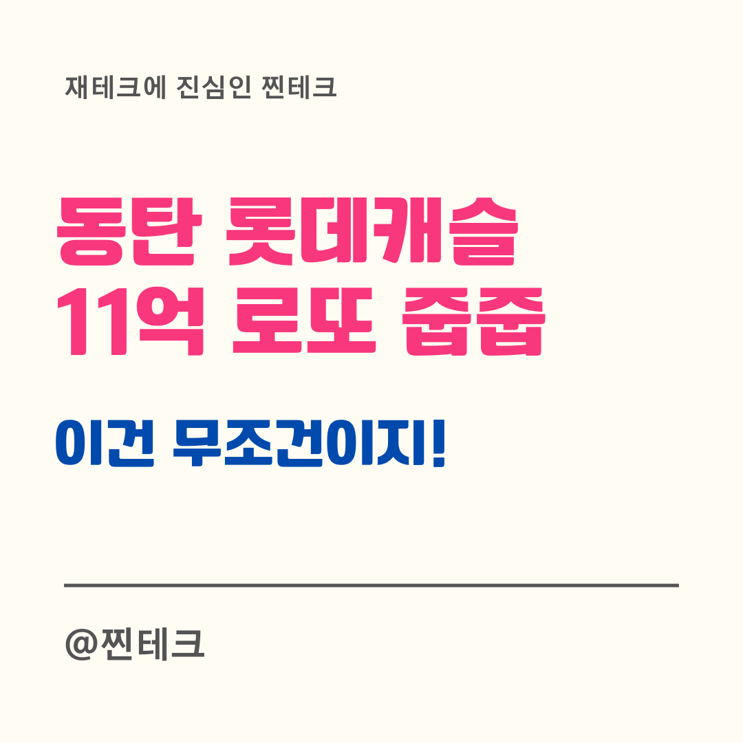 동탄역 롯데캐슬 아파트 줍줍 취소분 11억 로또 - 플팍스(plpax)