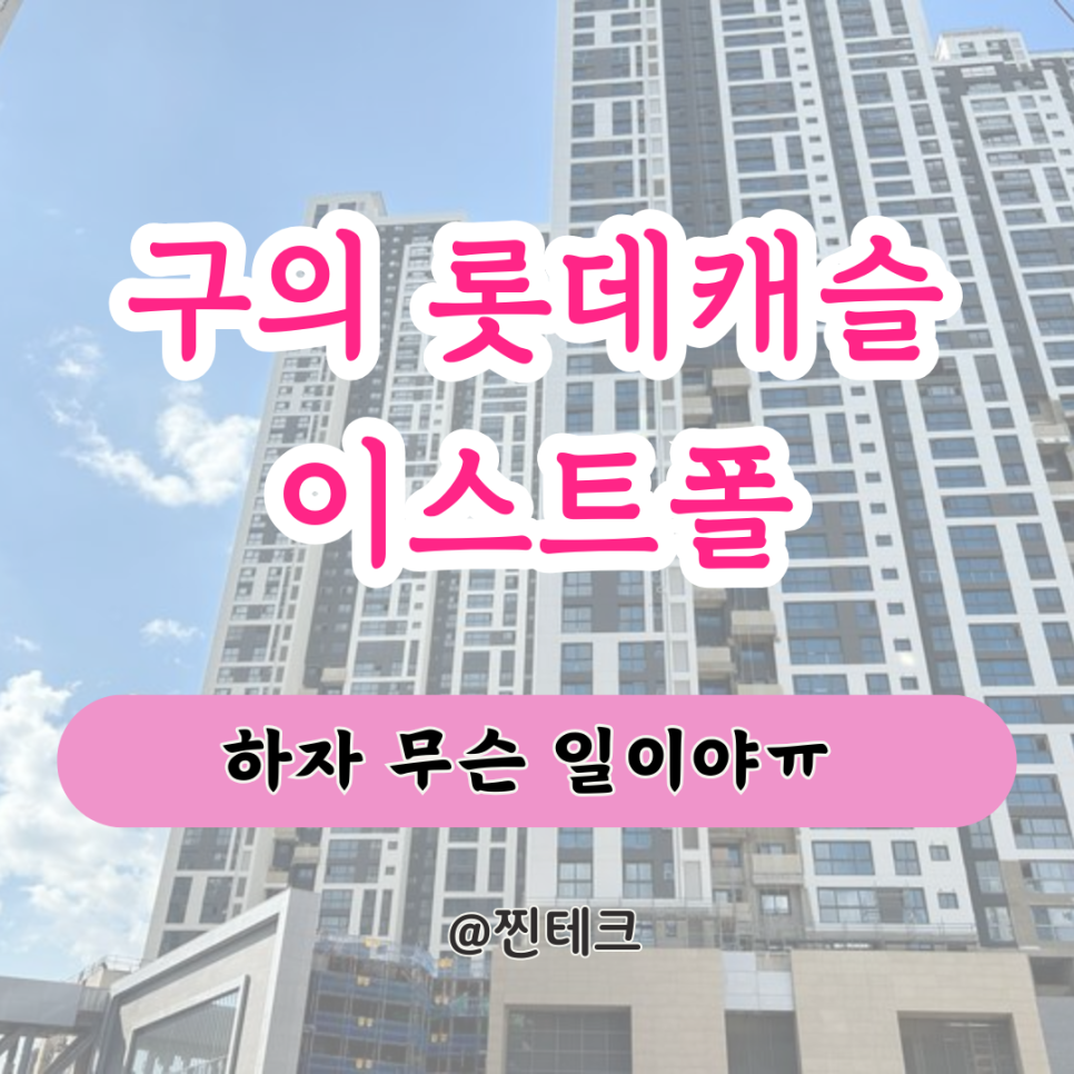 구의역 롯데캐슬 이스트폴 사전점검 하자 어느 정도길래 - 플팍스(plpax)