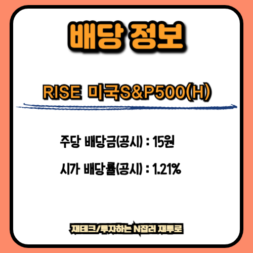 [국내 ETF] 7월 배당 정보_(RISE 미국S&P500(H)) - 플팍스(plpax)