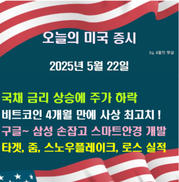오늘의 미국 증시(5/22), 미국 자산 이탈, 비트코인 사상 최고치. 구글 스마트안경 삼성과 젠틀몬스터와 협력, 타겟, 줌 실적발표 - 플팍스(plpax)