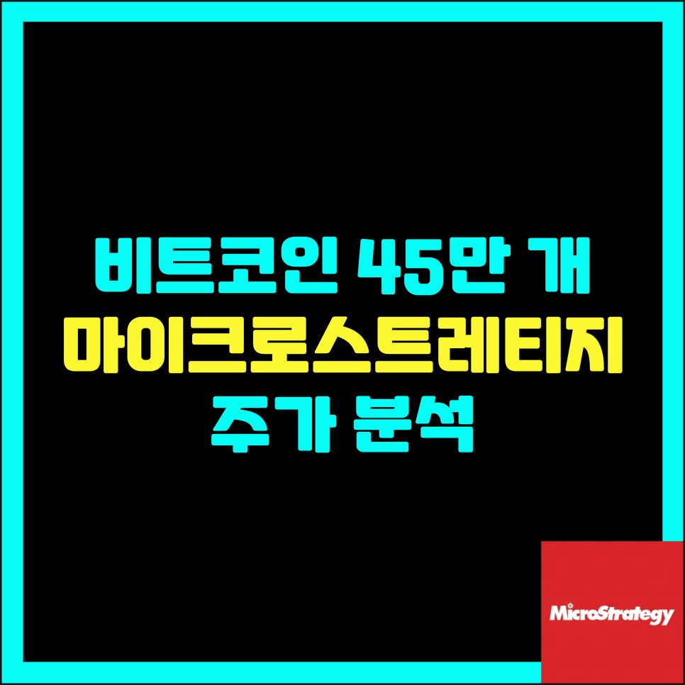 마이크로스트레티지(MSTR), 비트코인 45만 개 보유! 주가 분석 - 플팍스(plpax)
